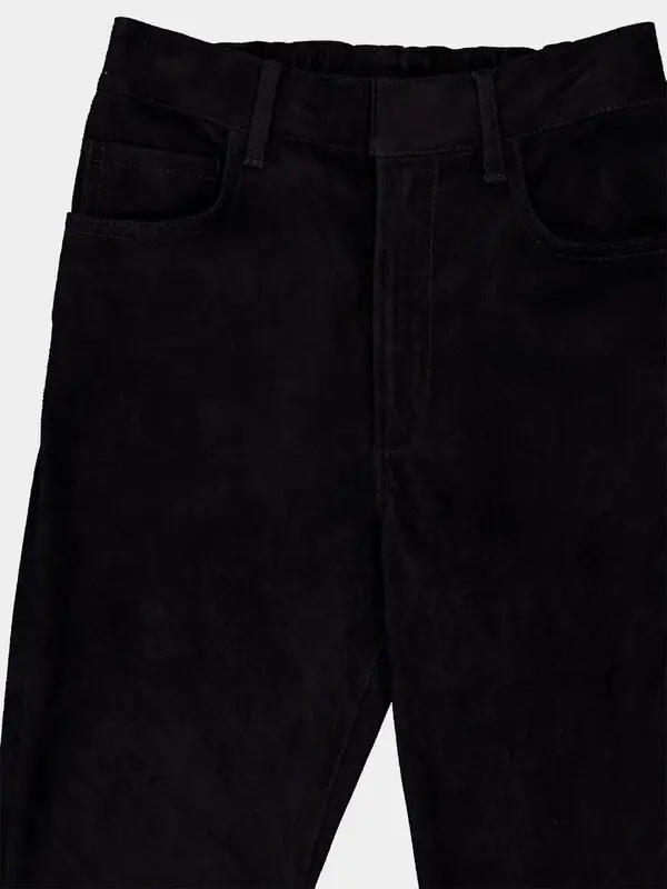 PAULA Zircon Suede Flared Pants - Black