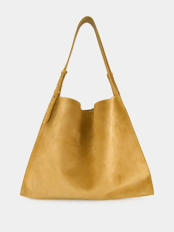 CHRISTIAN LOUBOUTIN Cosme Suede Calf Leather Tote Bag - Beige