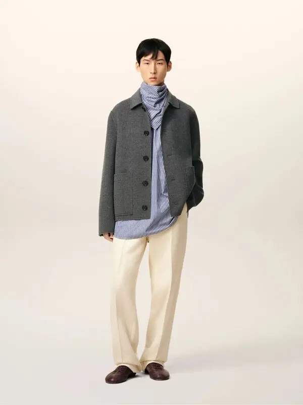 AMI Paris Heather Wool Cashmere Boxy Jacket