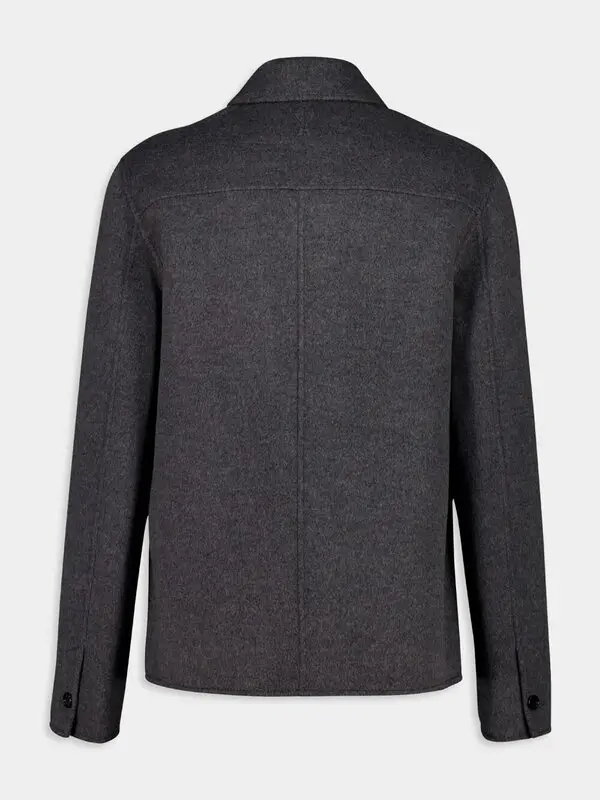 AMI Paris Heather Wool Cashmere Boxy Jacket