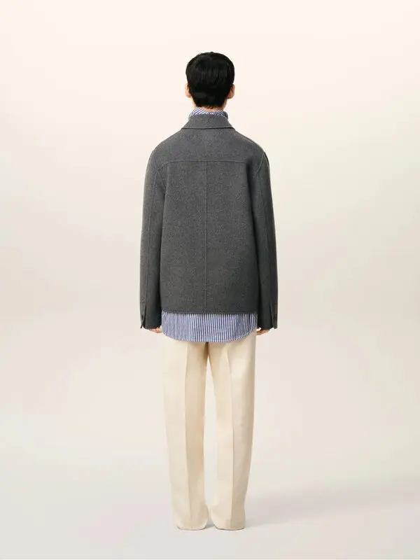 AMI Paris Heather Wool Cashmere Boxy Jacket