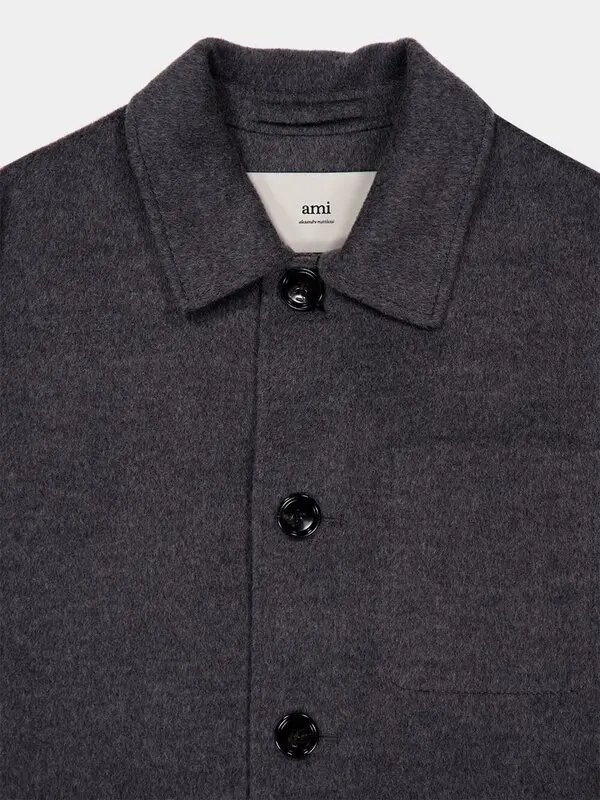 AMI Paris Heather Wool Cashmere Boxy Jacket
