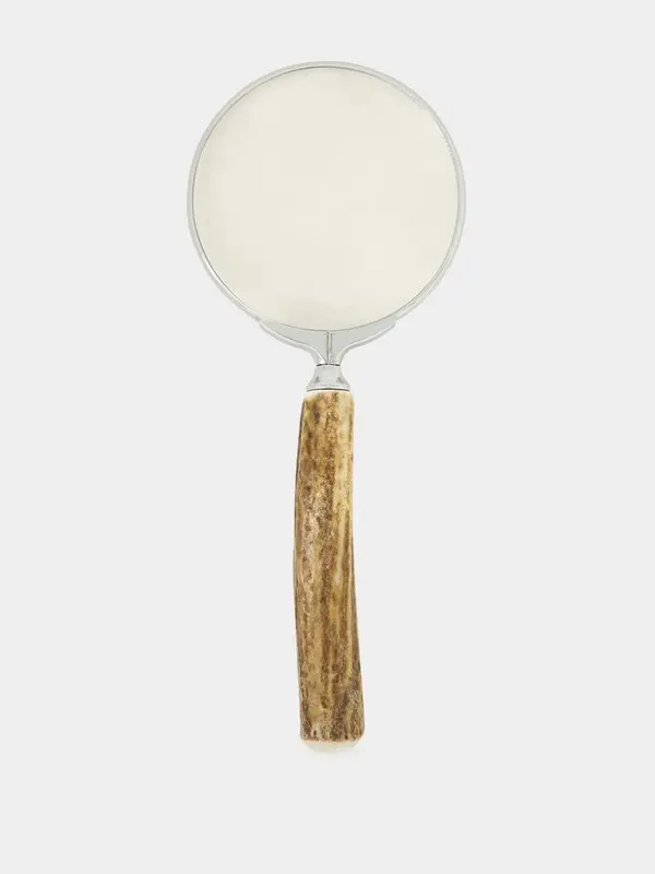 LORENZI MILANO Stag Antler Magnifying Glass - Beige