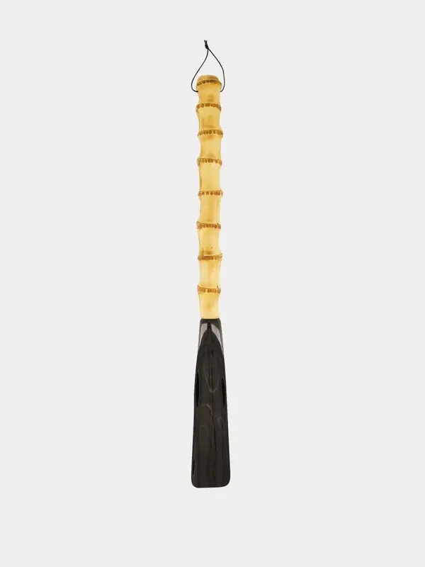 LORENZI MILANO Bamboo Root And Zebu Horn Shoehorn