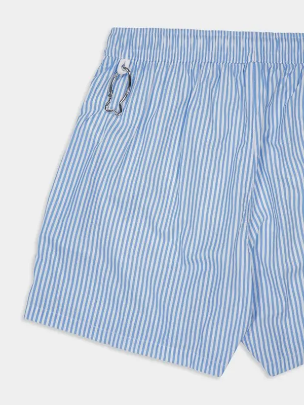 Fedeli Stripe Woven Swim Shorts - Blue