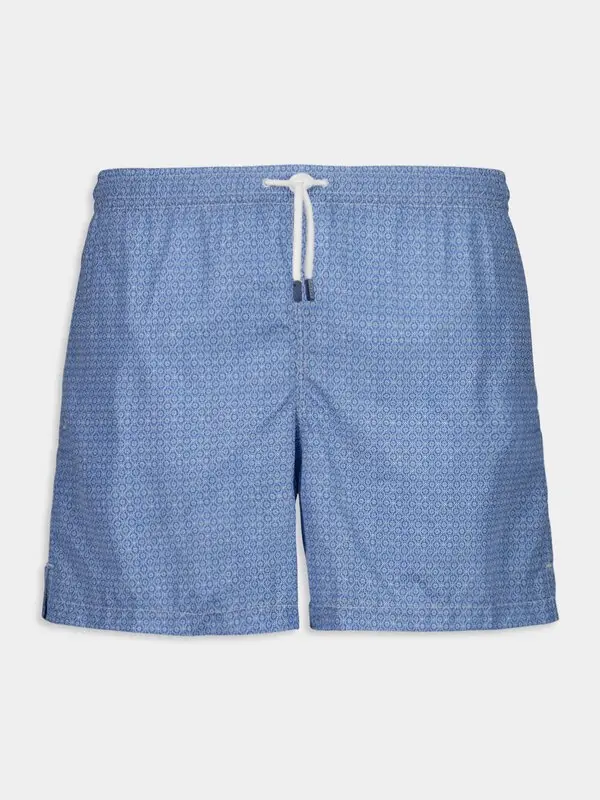 Fedeli Madeira Airstop Stamp Woven Swim Shorts - Blue