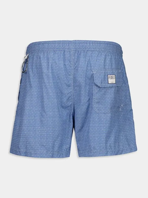 Fedeli Madeira Airstop Stamp Woven Swim Shorts - Blue