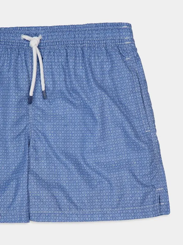 Fedeli Madeira Airstop Stamp Woven Swim Shorts - Blue