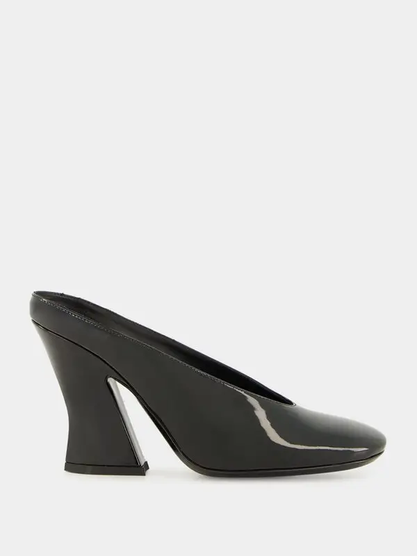 Givenchy Sculpted Patent Heeled Mules - Black