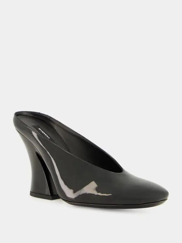 Givenchy Sculpted Patent Heeled Mules - Black