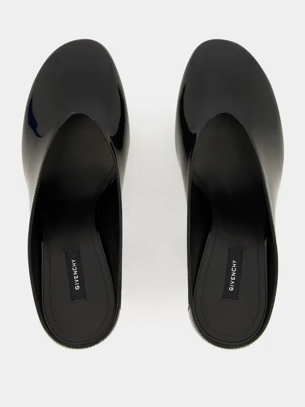 Givenchy Sculpted Patent Heeled Mules - Black