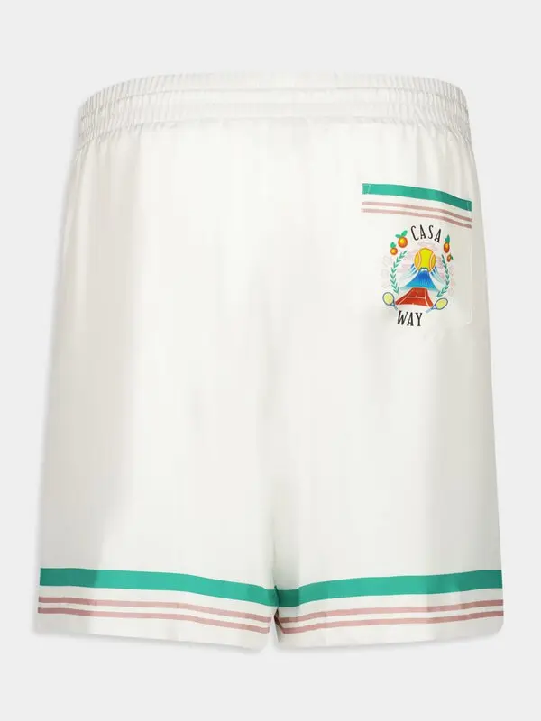 Casablanca Casa Way Silk Shorts - White