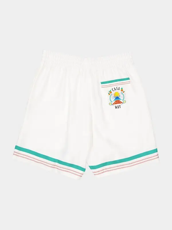 Casablanca Casa Way Silk Shorts - White