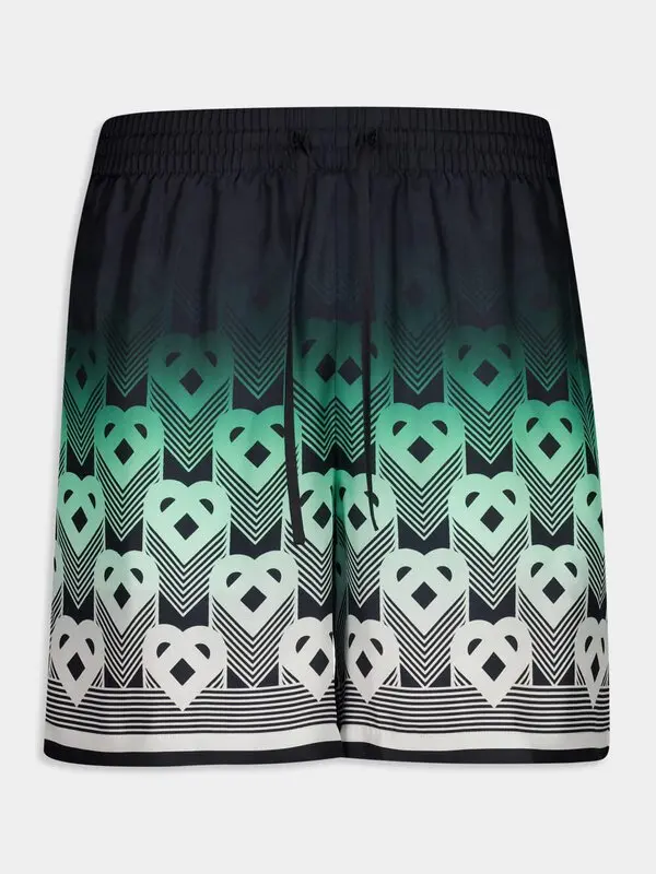 Casablanca Monogram Silk Shorts - Multicolour