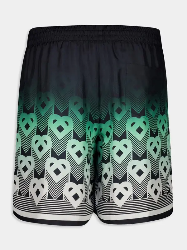 Casablanca Monogram Silk Shorts - Multicolour