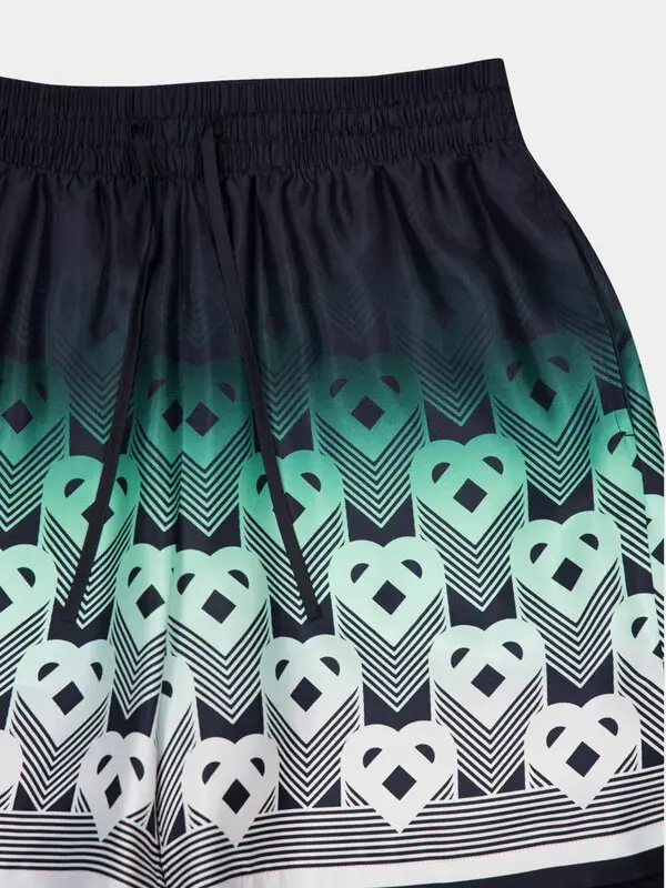 Casablanca Monogram Silk Shorts - Multicolour