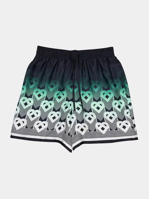Casablanca Monogram Silk Shorts - Multicolour
