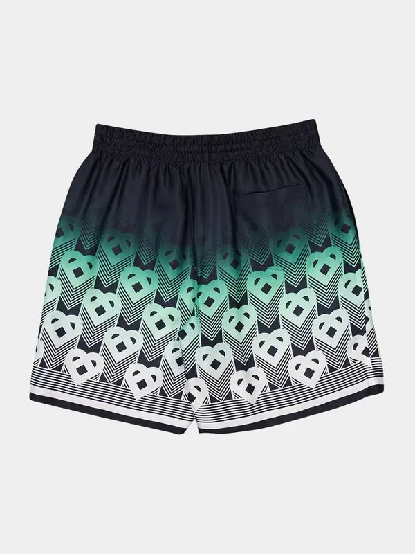 Casablanca Monogram Silk Shorts - Multicolour