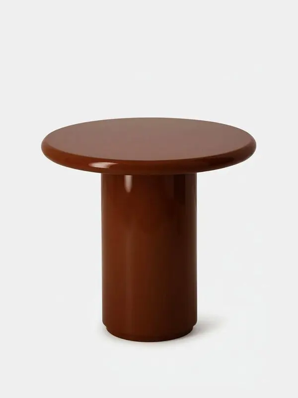 HOUSE OF CAPRICORN Amendoeira Brick Lacquered Wood Side Table - Orange