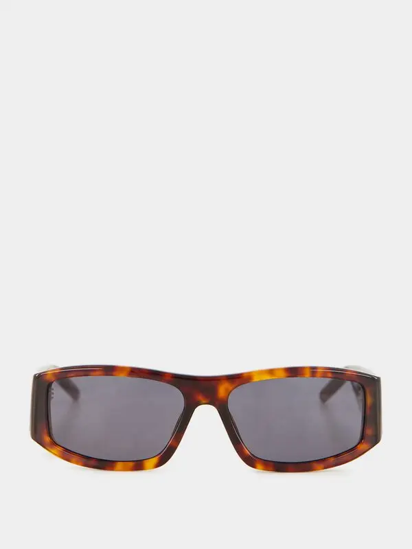 Casablanca Tortoiseshell Rectangle Sunglasses - Brown
