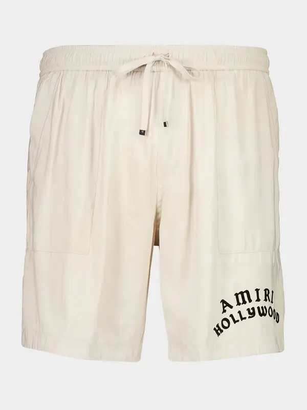 Amiri Hollywood Silk Shorts - Cream