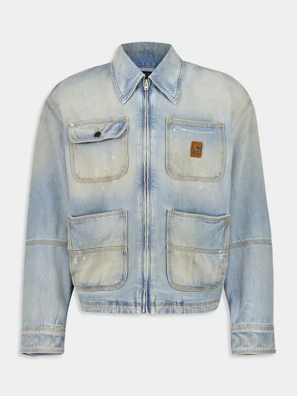 Amiri Antique Indigo Denim Work Jacket - Blue