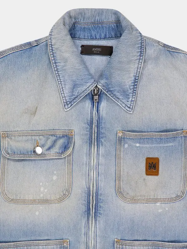 Amiri Antique Indigo Denim Work Jacket - Blue