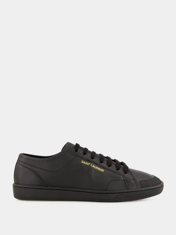 Saint Laurent Gym Sneakers In Smooth Leather - Black