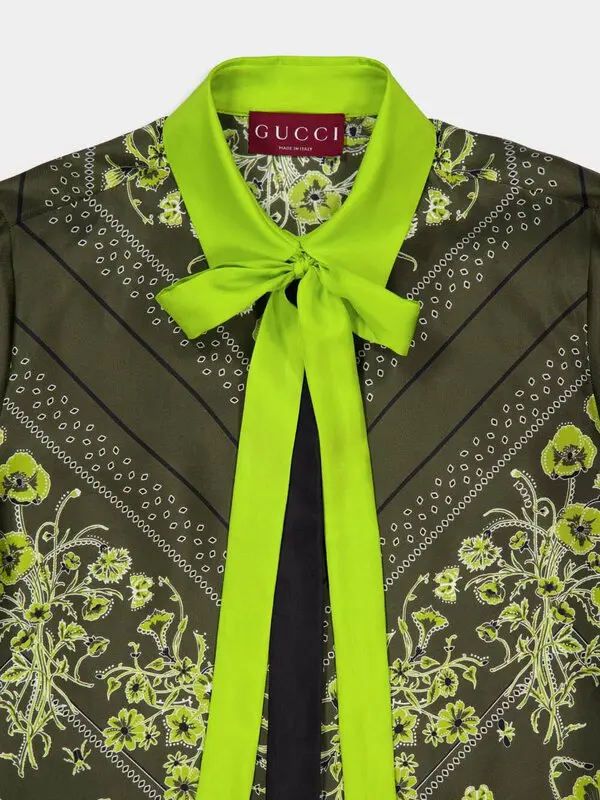 Gucci Floral Bandana Print Silk Shirt - Multicolour