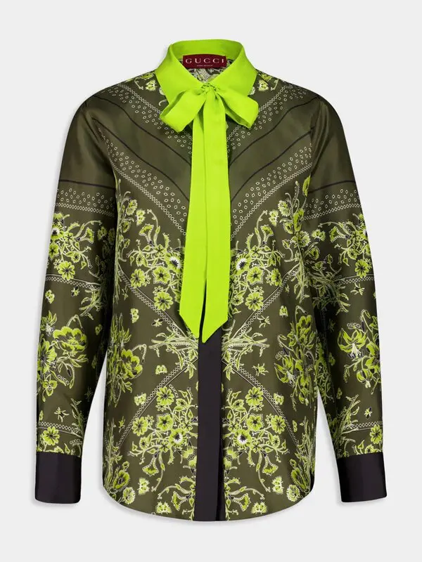 Gucci Floral Bandana Print Silk Shirt
