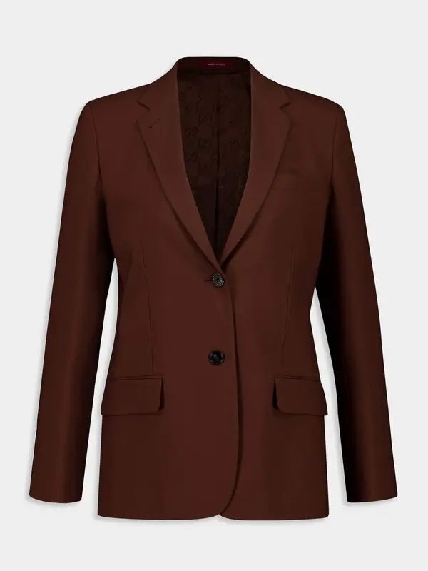 Gucci Single-breasted Wool Jacket - Brown