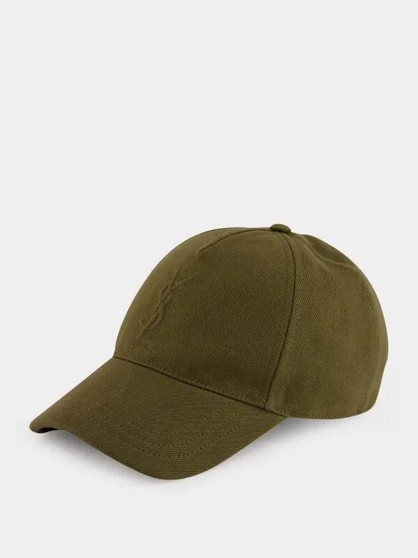 Saint Laurent Khaki Cassandre Denim Twill Cap - Green