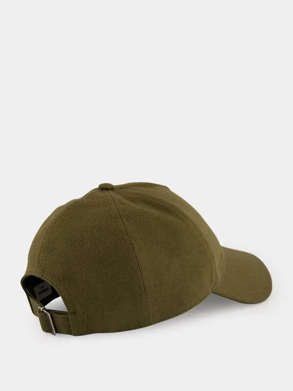 Saint Laurent Khaki Cassandre Denim Twill Cap - Green