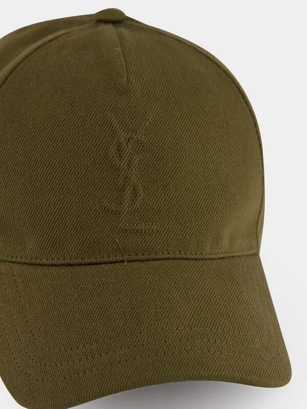 Saint Laurent Khaki Cassandre Denim Twill Cap - Green