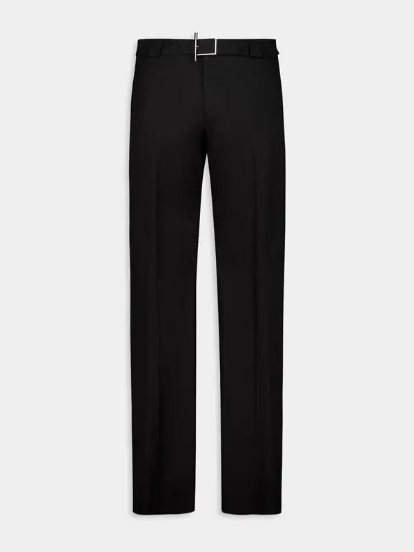 Alexander McQueen T-bar Belted Trousers - Black