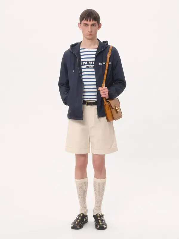Valentino Garavani Chez Nylon Hooded Windbreaker - Blue