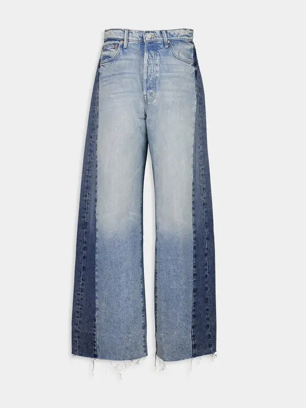 MOTHER The Pipe Dream Button Sneak Fray Jeans - Blue