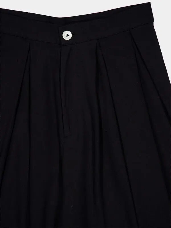 MARRAKSHI LIFE High-waisted Pleated Cotton Trousers