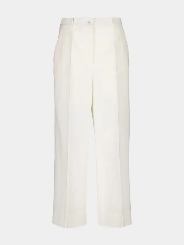 Dolce & Gabbana Cotton Viscose Culotte Trousers - White