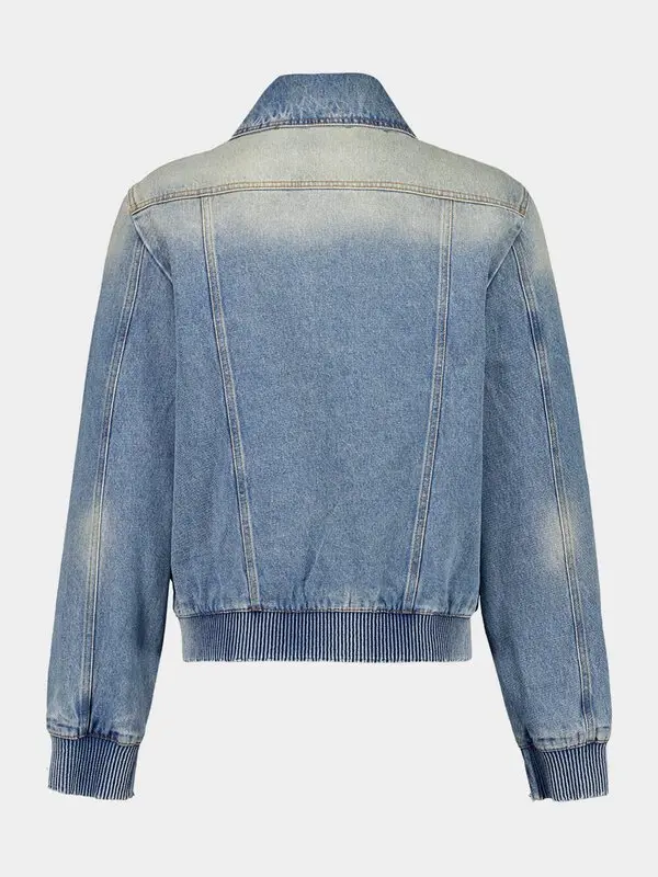 Balmain Cropped Lined Denim Jacket