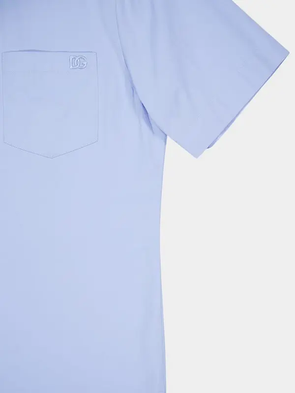 Dolce & Gabbana Celeste Short-sleeve Cotton Shirt