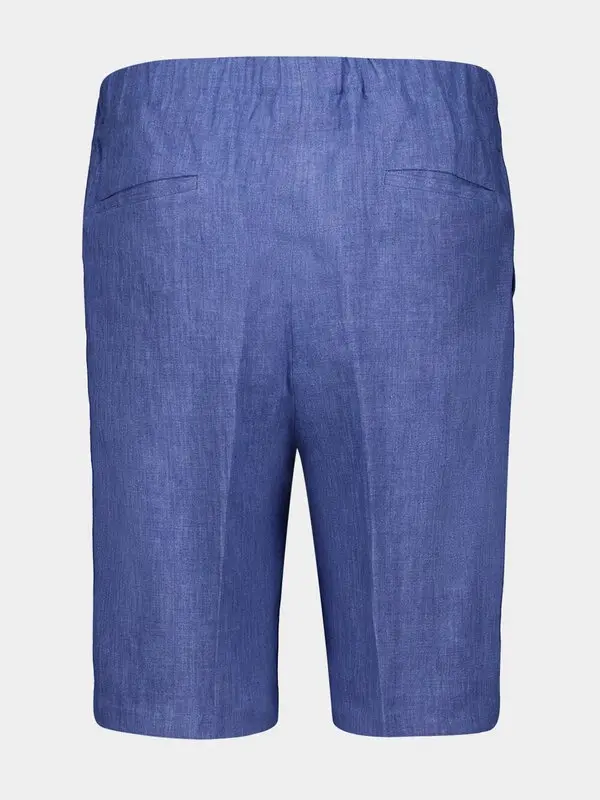 PIACENZA CASHMERE 1733 Light Denim Linen Bermuda Shorts