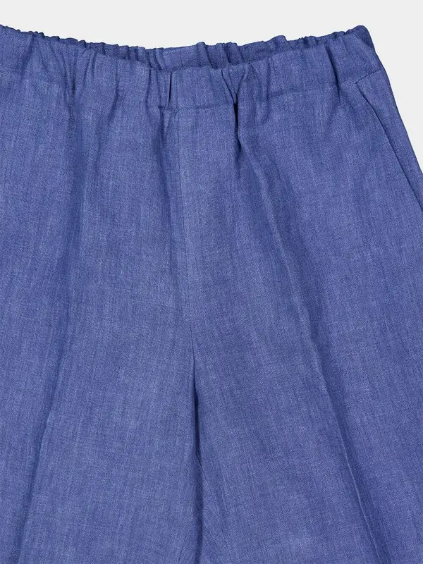 PIACENZA CASHMERE 1733 Light Denim Linen Bermuda Shorts