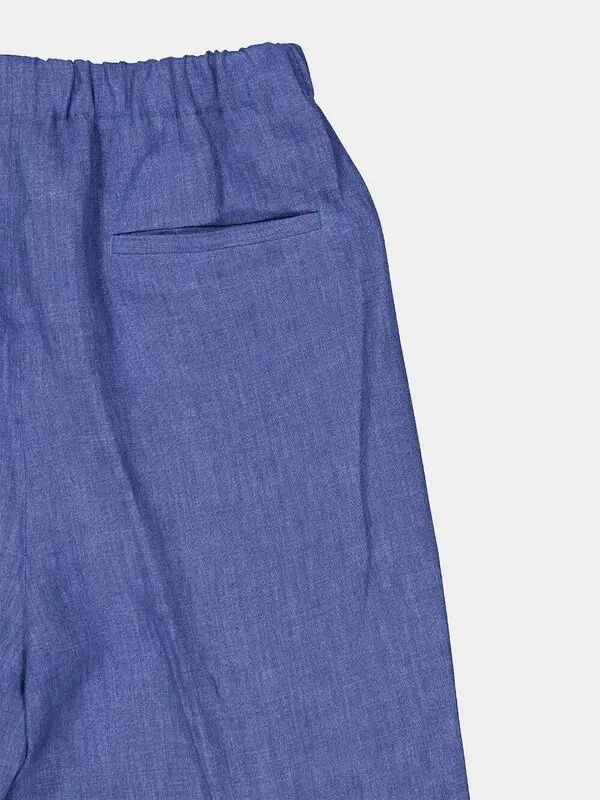 PIACENZA CASHMERE 1733 Light Denim Linen Bermuda Shorts