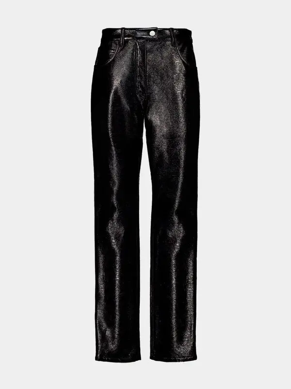 COURREGES Reedition Vinyl 5-pocket Pants - Black