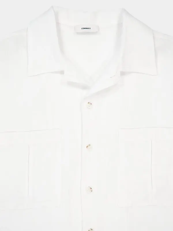 Commas Oversized Linen Patch Pocket Shirt