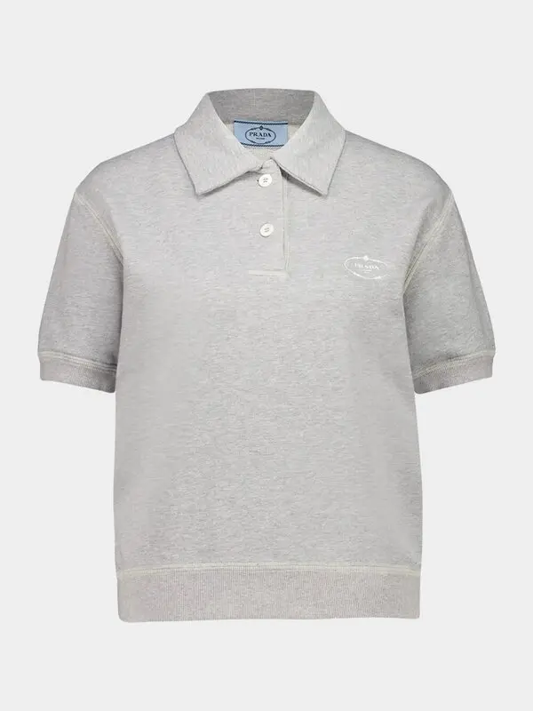 Prada Cotton Polo Shirt With Mother-of-pearl Buttons - Grey