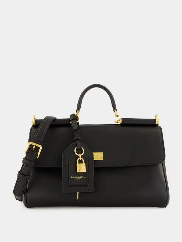 Dolce & Gabbana My Sicily Leather Handbag - Black