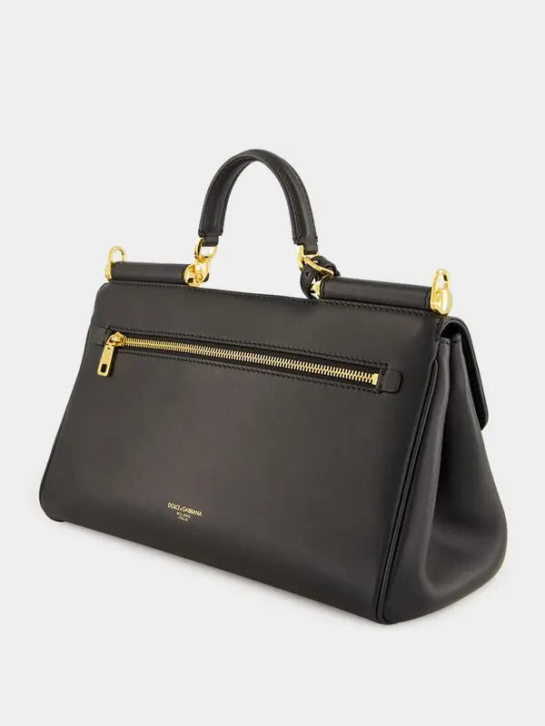 Dolce & Gabbana My Sicily Leather Handbag - Black
