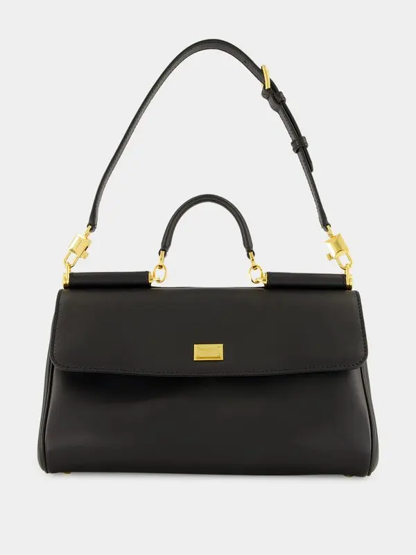 Dolce & Gabbana My Sicily Leather Handbag - Black